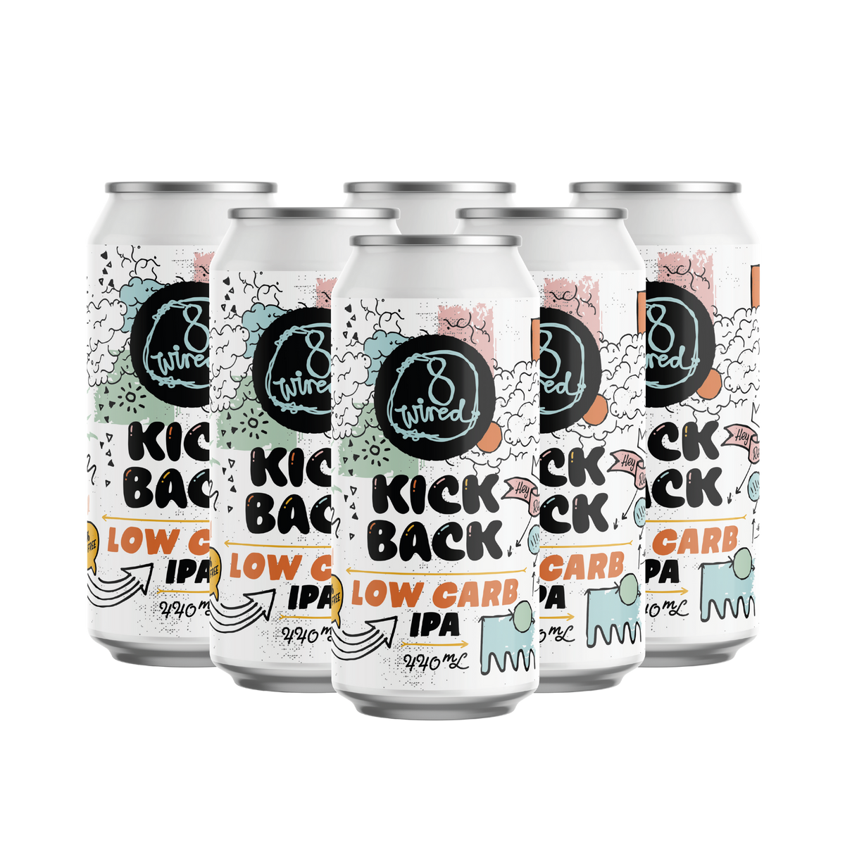 Kick Back - Low Carb IPA 5.2% - 440ml Cans – 8 Wired Brewing