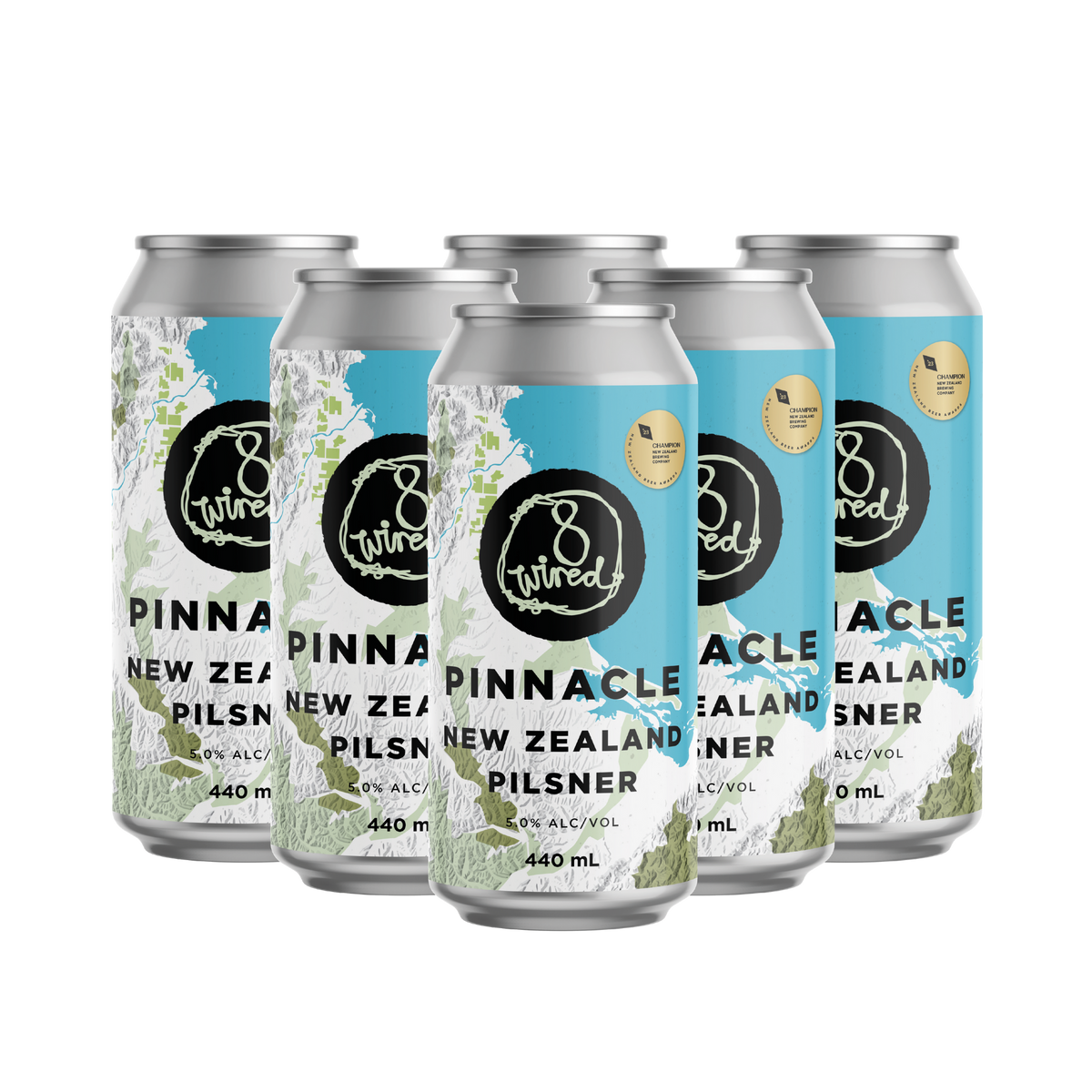 Pinnacle New Zealand Pilsner 5.0% - 440ml Cans – 8 Wired Brewing